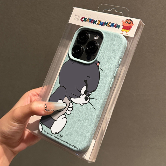 Fun Tom and Jerry suitable for Apple 15promax mobile phone case iPhone14 female new 13 leather ...