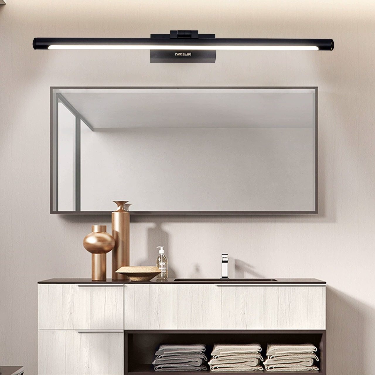 NVC Lighting LED Mirror Headlight - No Punch Mirror Cabinet Light ...