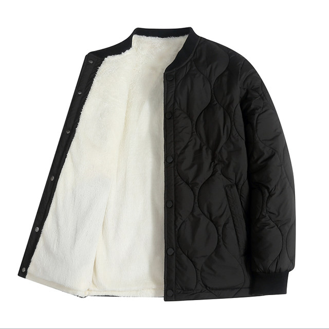 Middle-aged and elderly men's down-padded jackets with lamb's wool lining, dad's padded jackets ...