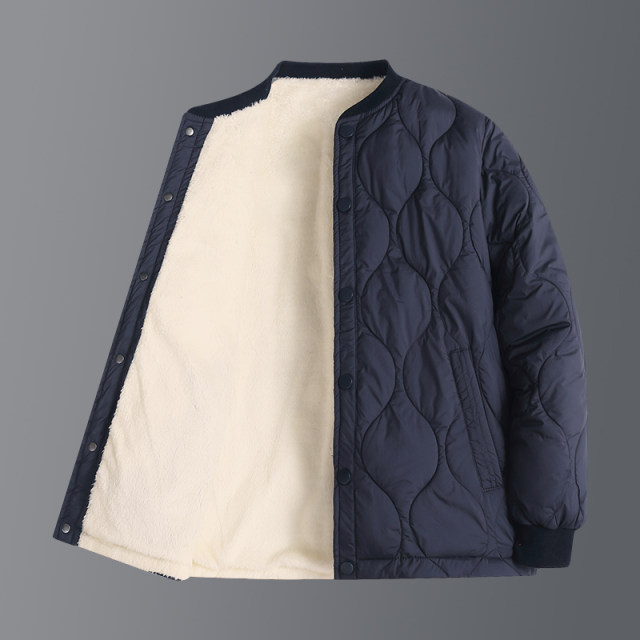 Middle-aged and elderly men's down-padded jackets with lamb's wool lining, dad's padded jackets ...