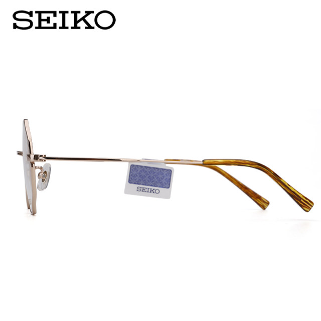 Seiko ultra-light pure titanium glasses frame irregular geometric ...