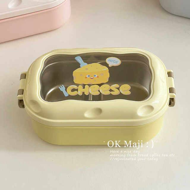 304 Stainless Steel Bento Insulation Rice Box Microwave Heating Student ...