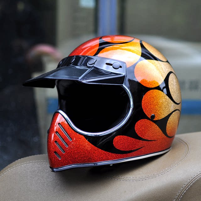 Thompson professional retro helmet custom pattern color painting helmet ...