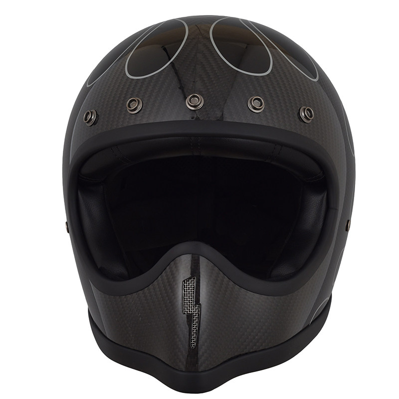 THOMPSON retro full-face carbon fiber helmet motorcycle helmet 3C ...