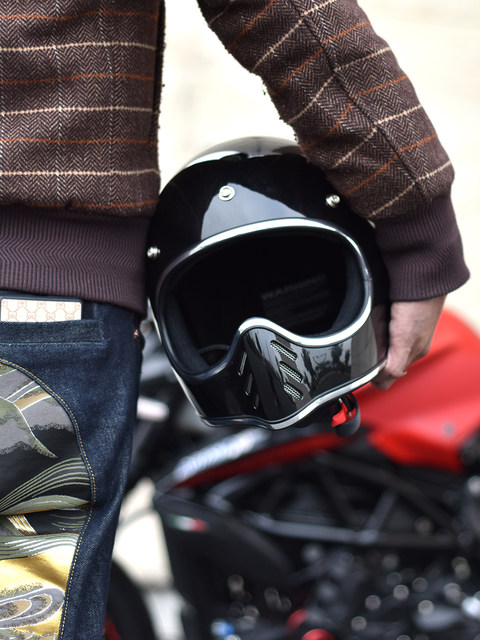 Thompson retro full helmet MT03 style glass fiber reinforcement ...