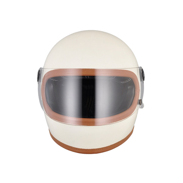 Thompson leather-trimmed retro cruising fiberglass helmet reinforced ...
