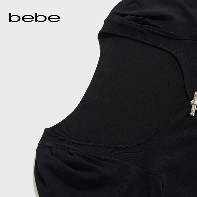 bebe spring and summer series women's drop collar diamond button ...