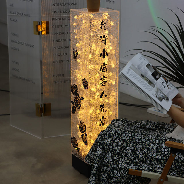 Customized stone pattern acrylic floor-standing light box Creative ...