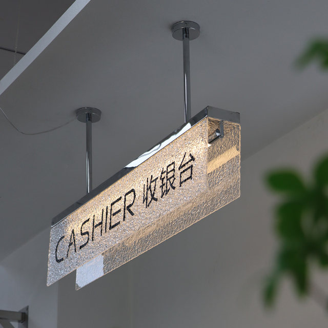 Creative acrylic light box billboard Customized window Cashier Silver ...