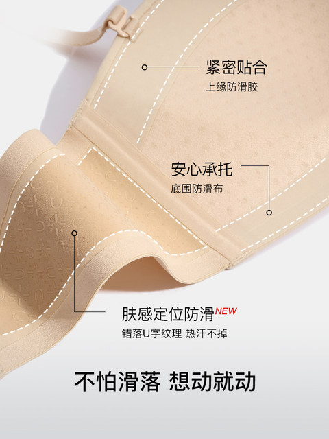 Ubras Strapless Bra for Women, Non-Slip, Push-Up, Invisible, Seamless ...
