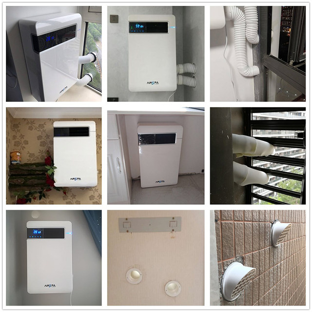 Airspai home fresh air system bi-directional flow wall-mounted fresh ...
