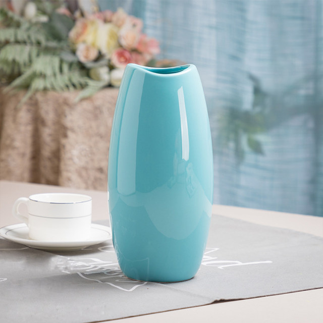 Small fresh Nordic vase, white ceramic flower vessel, dried flower ...