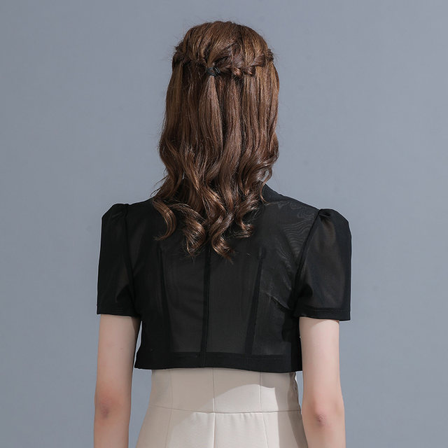 Mesh shawl women's cheongsam outer summer short 2024 new small shawl ...