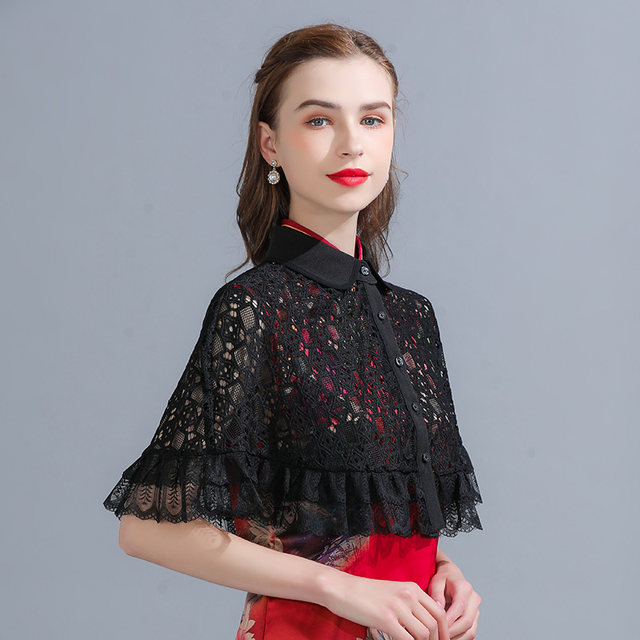 Lace cloak shawl women's short outer wear 2024 new small shawl summer ...