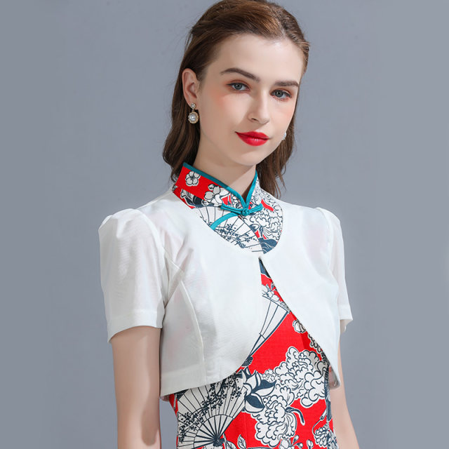 Mesh shawl women's cheongsam outer summer short 2024 new small shawl ...