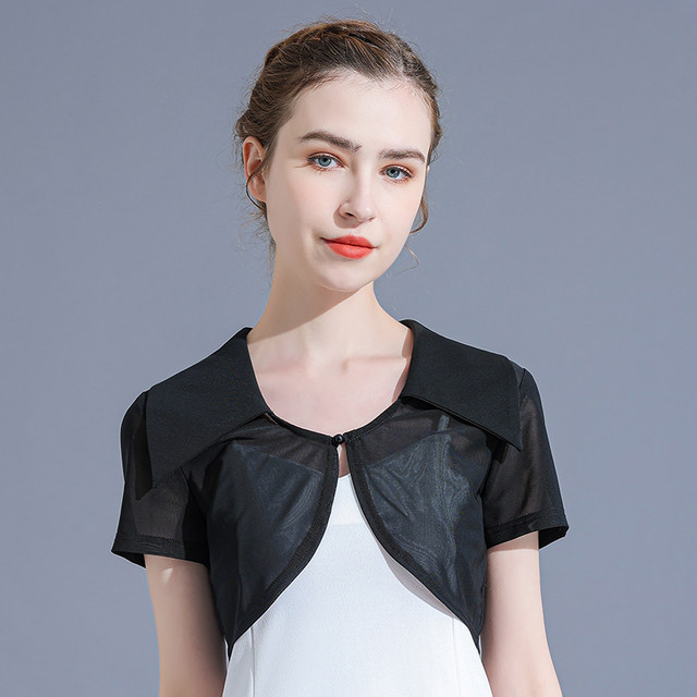 Mesh small waistcoat women's short thin jacket 2024 new small shawl ...