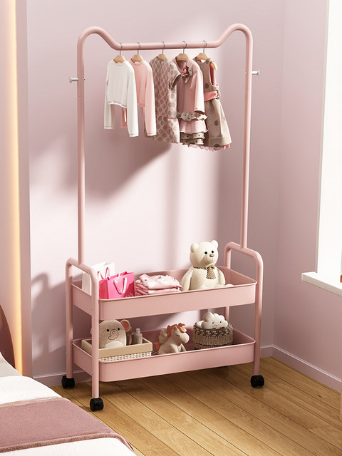Children's coat rack floor-standing bedroom small clothes rack girl ...