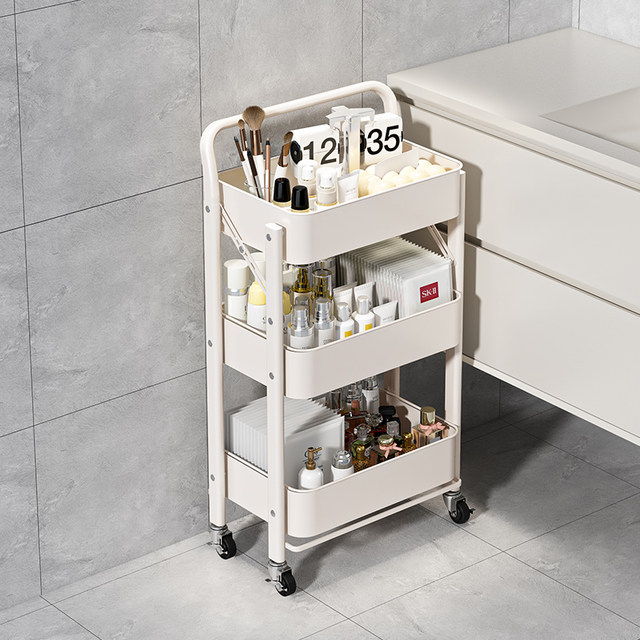 Bathroom storage locker rack folding trolley wheeled snack cabinet ...