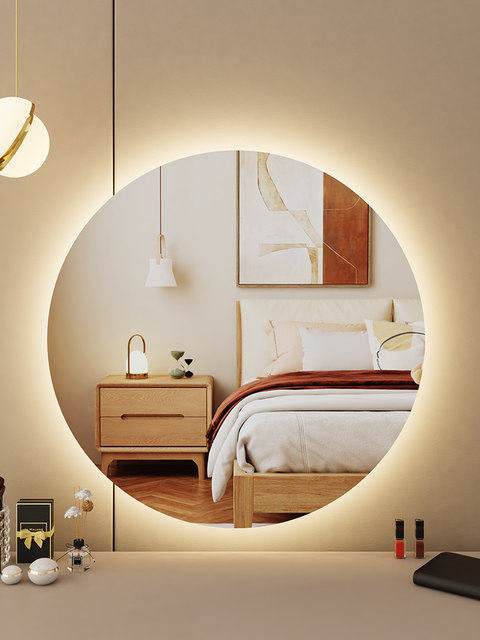 LED intelligent makeup mirror round wall hanging master bedroom 2025 ...