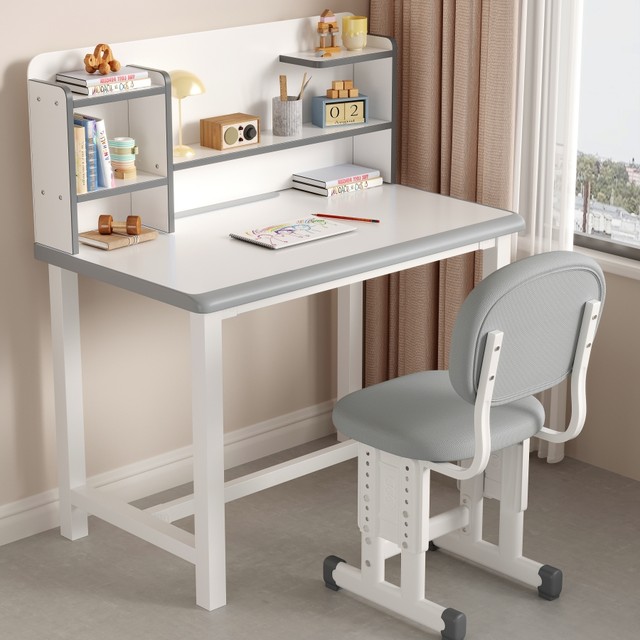 Children's study table with bookshelf for primary school students home ...