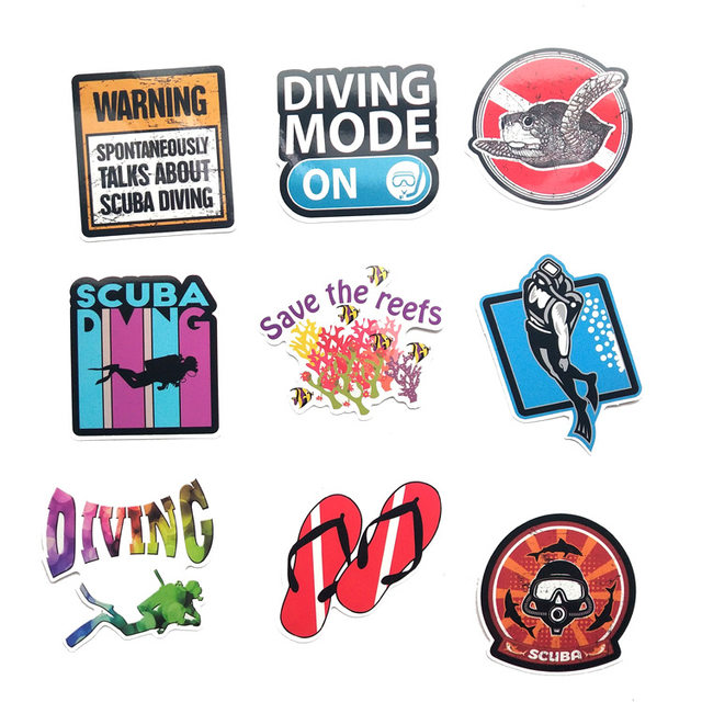 Marine life diving diving theme waterproof stickers car motorcycle ...