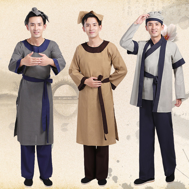 Ancient civilians' Hanfu Old Coarse Clothing Teahouse Store Waiter ...