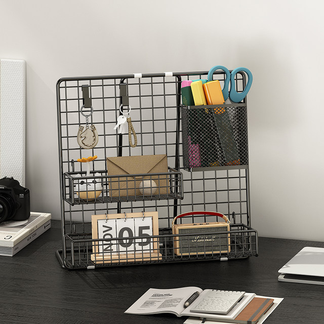 Desktop hole board storage rack desktop vertical punch-free storage ...