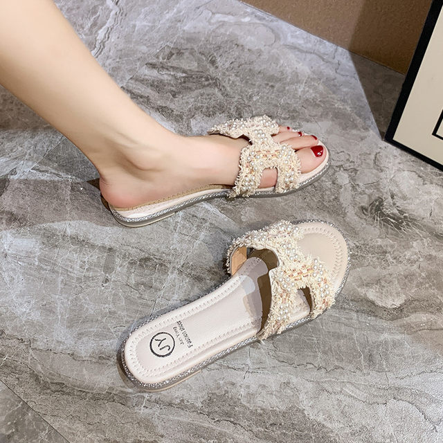 2024 new summer style small fragrant style flat slippers for women to ...