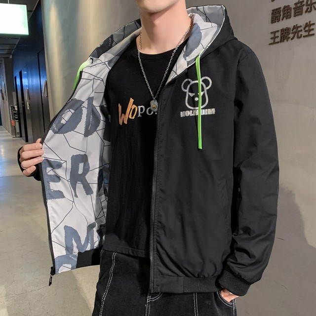 Reversible jackets for men, spring and autumn trendy jackets, handsome ...