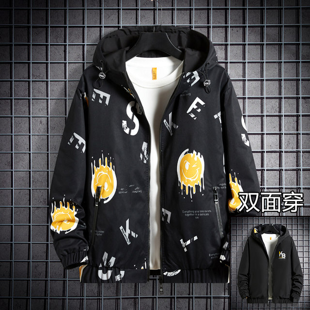 Reversible jacket men's spring and autumn Korean style trendy jacket ...