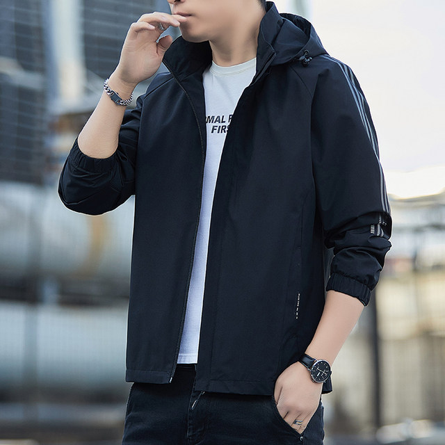 Coat men's spring and autumn trend jackets, handsome casual wild gown