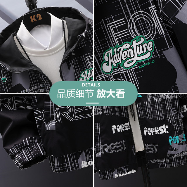 Reversible coat men's spring and autumn trendy jacket handsome casual ...