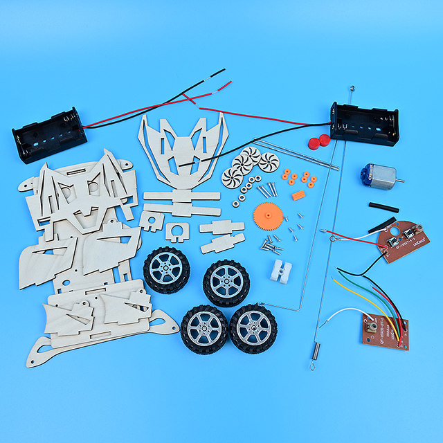 Remote control racing car wooden handmade teaching aids student maker ...