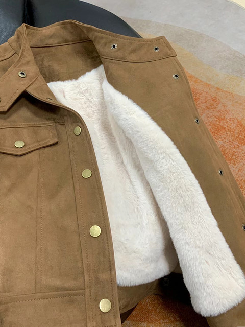 Short suede jacket for women in spring and autumn new 2025 hot fashion ...