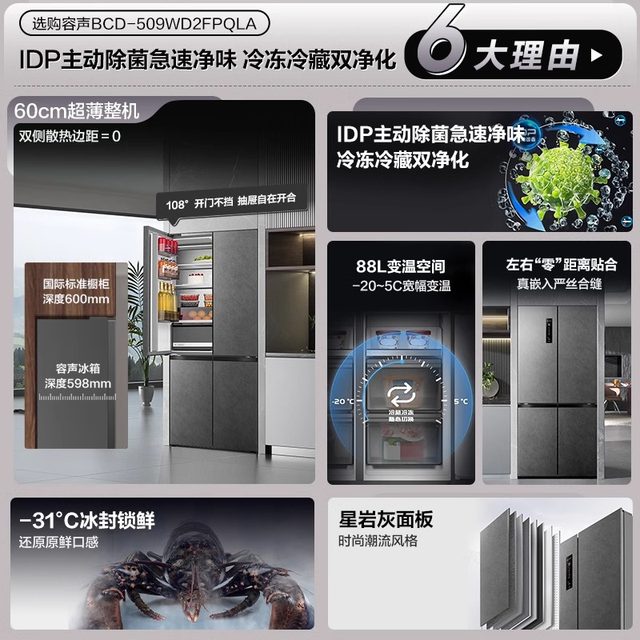 Rongsheng 509L double clean flush-mounted split cross four-door air ...