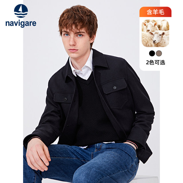 [Wool] Navigare Italian sailing work jacket men's winter black casual ...