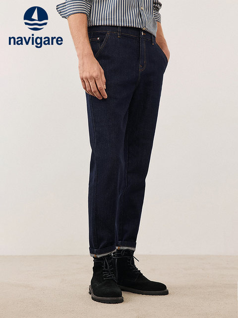 Navigare Italian Sailing New Spring Washed Jeans Men's Tapered Pants ...