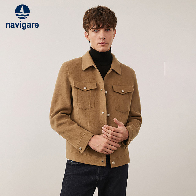 [Pure Wool] Navigare Italian Sailboat Khaki Work Jacket Men's Autumn ...
