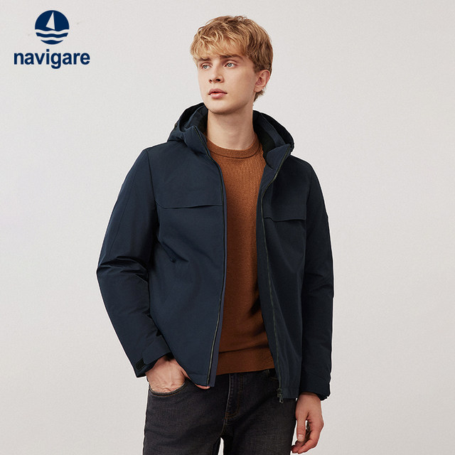 Navigare Italian small sailing casual white duck down jacket men's ...