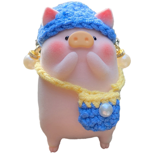 lulu pig blind box flocking doll on behalf of canned pig hand-made car ...