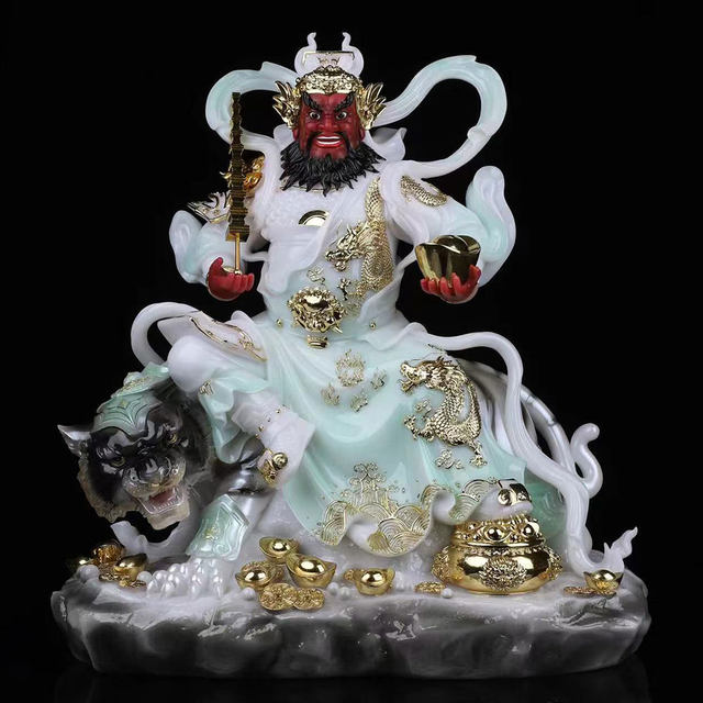 Collection of the God of Wealth Zhao Gongming Statue Riding a Tiger Han ...