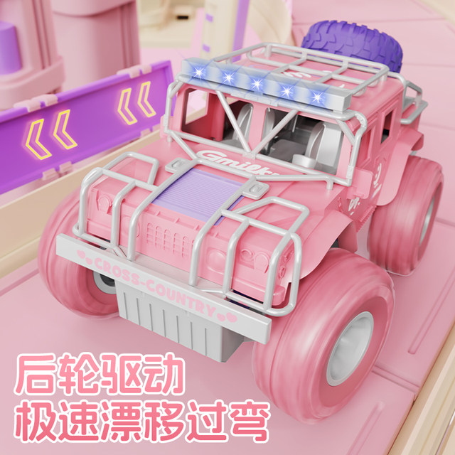 2025 new pink remote control car toy girl version children's four-wheel ...