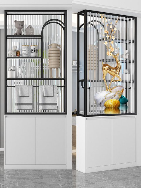 Bathroom half-wall screen partition cabinet living room art painting ...