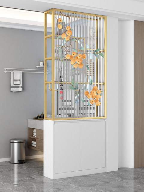 Bathroom half-wall screen partition cabinet living room art painting ...