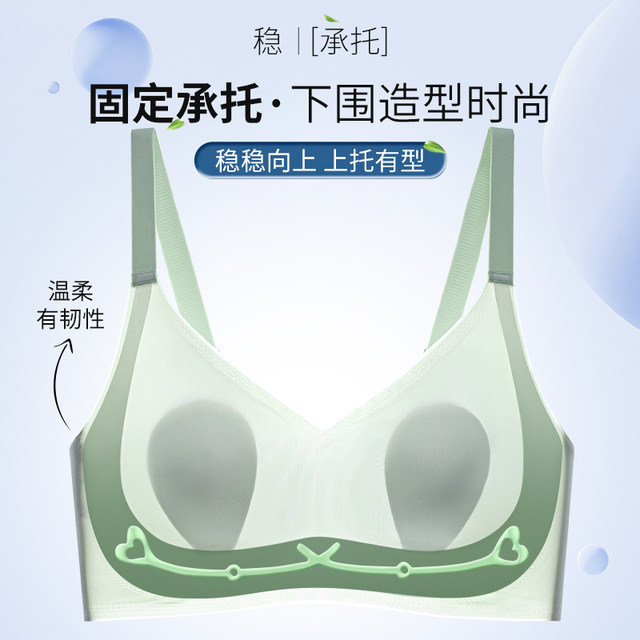 Nanjiren Seamless Underwear for Women with Big Breasts and Small Rabbit Ear Cups Summer Ultra ...