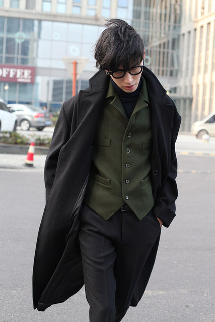 Homemade wool vest and woolen vest with separate suit lapel single ...