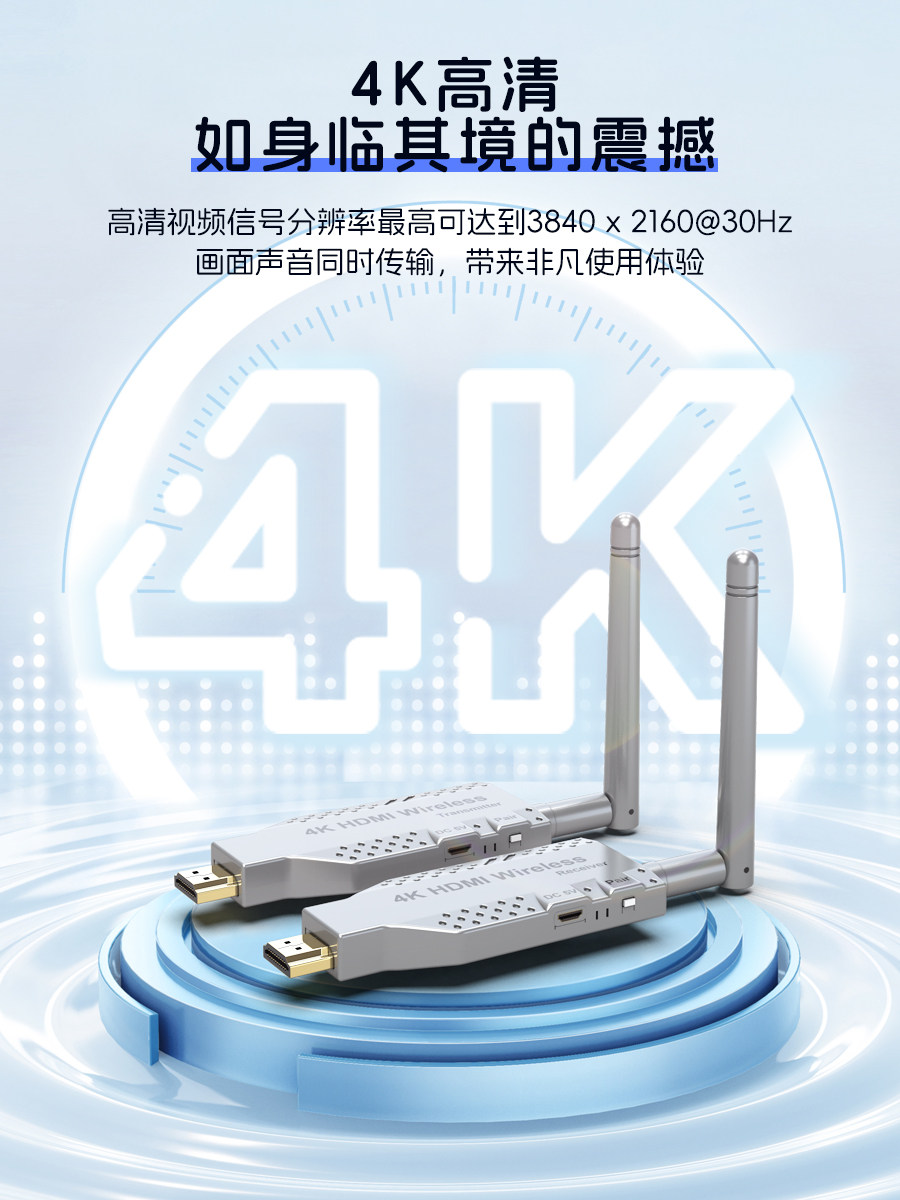 4K HDMI Wireless Transmitter & Receiver - Jinghongwei GT-HWEX50M