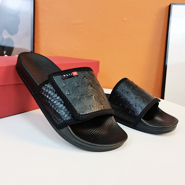 Trendy brand slippers for men, summer outer wear, niche design, ostrich ...