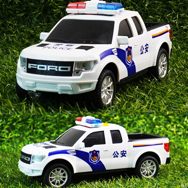 Large police car children's toy sound and light pickup truck SWAT 110 ...