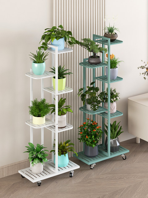 Flower rack living room floor-standing balcony flower rack green ivy ...